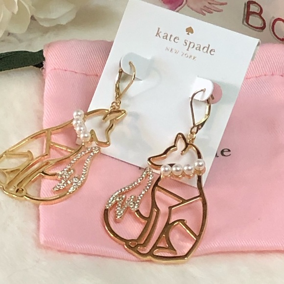 kate spade | Jewelry | Nwt Kate Spade So Foxy Fox Wire Drop Earrings ...